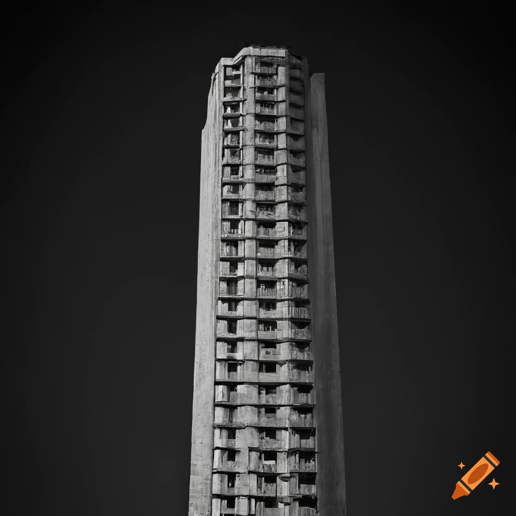 A brutalist concrete tower