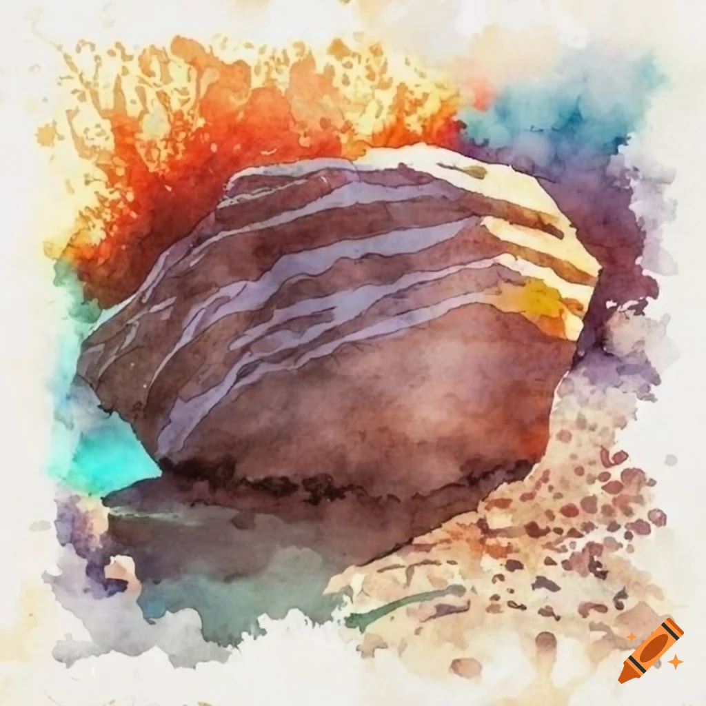 Geology illustration of rock expansion in sunlight on Craiyon