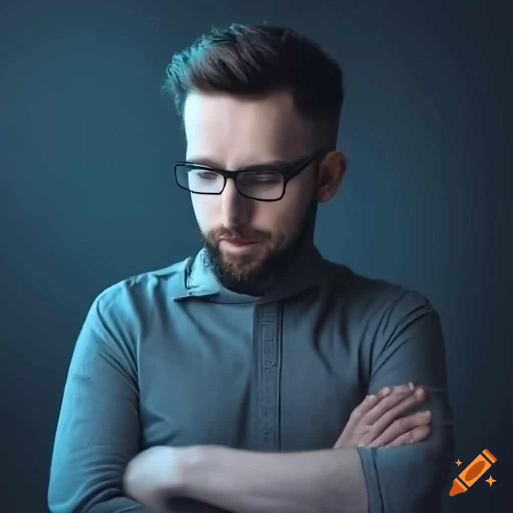 Portrait of a serious male software developer in high-quality 4k