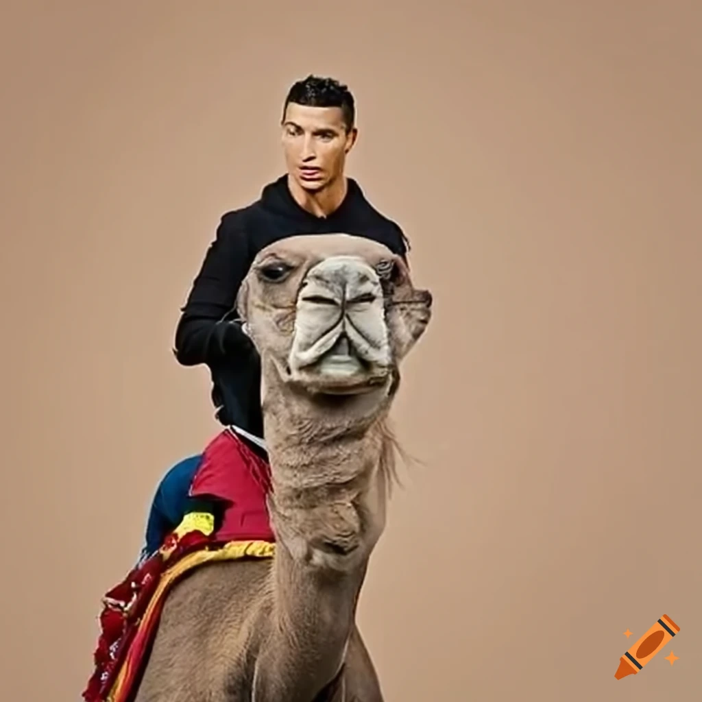 Ronaldo riding a camel