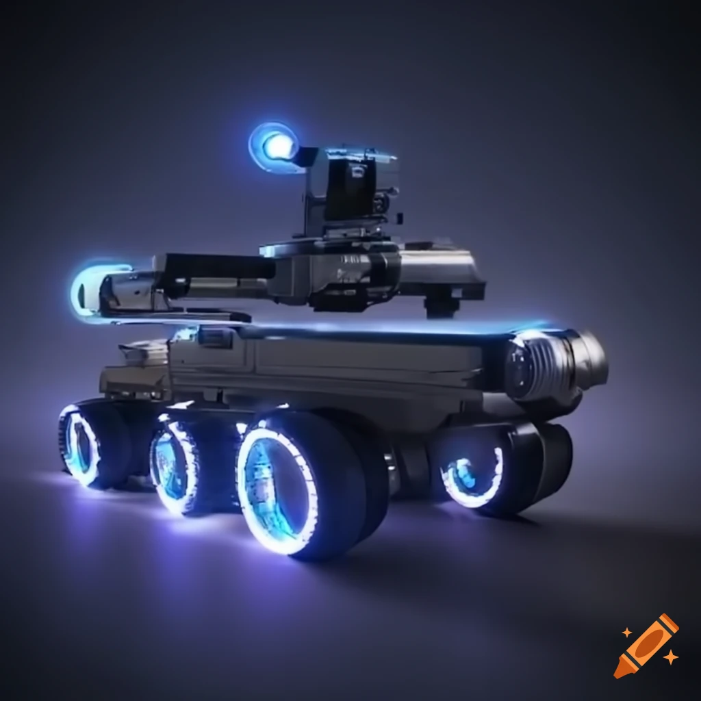 Robot, six wheel, rover, futuristic, lights on Craiyon