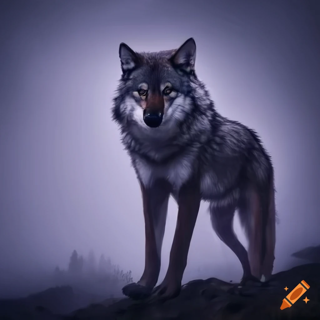 Wolf in fog