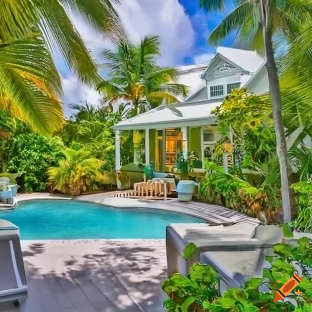 Resort style cozy key west beach cottage with porches, tropical ...