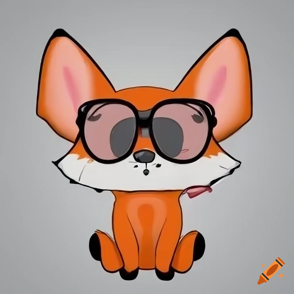 A playful cartoon fox with glasses, perfect for a profile pic