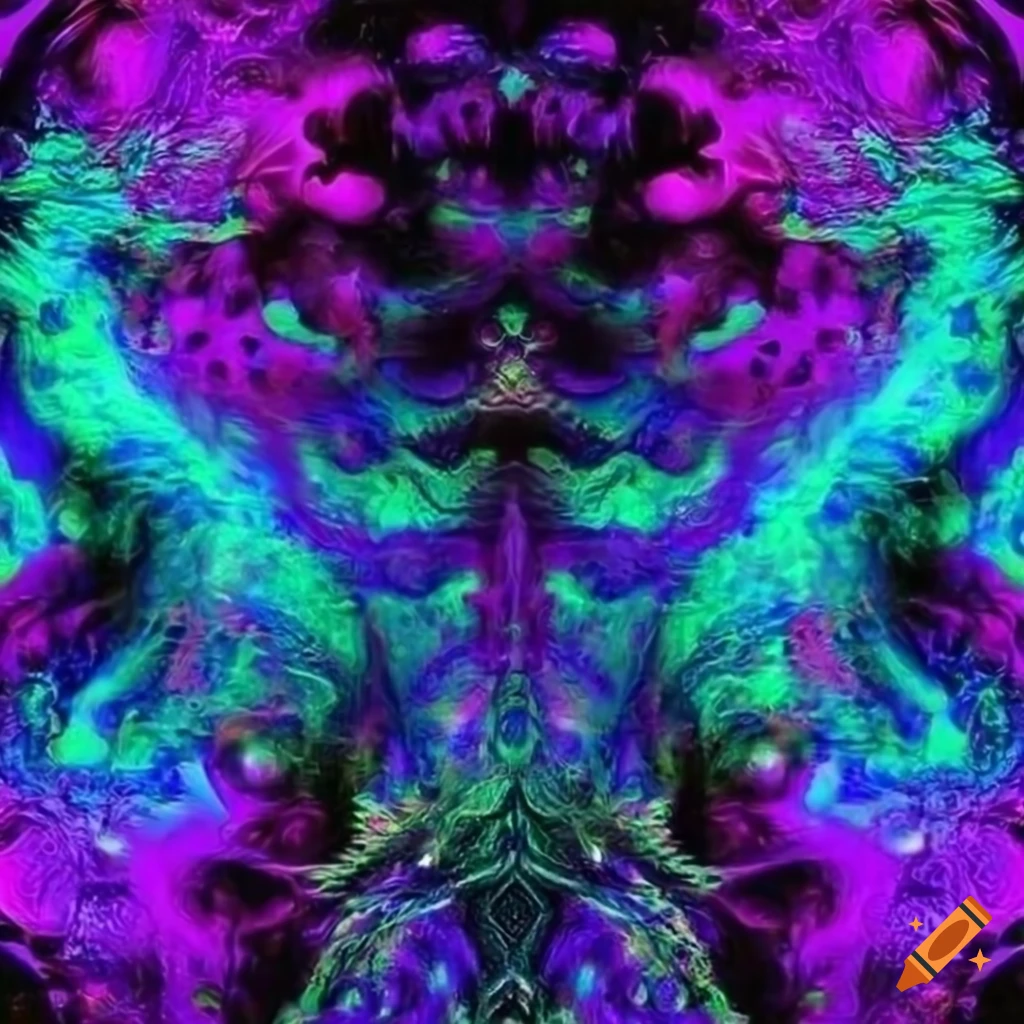 Trippy purple and blue wallpaper on Craiyon