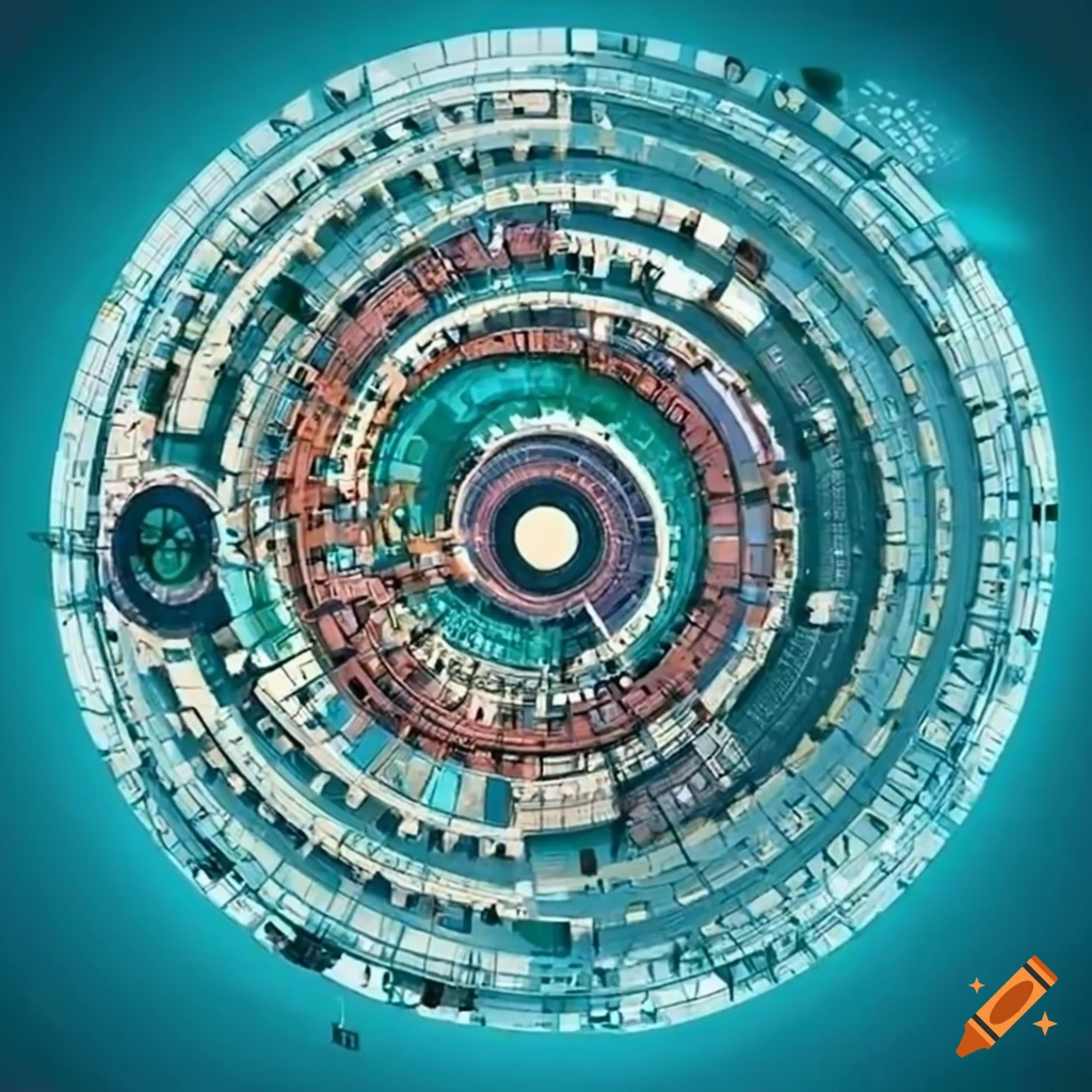Circular city detailed layout design on Craiyon