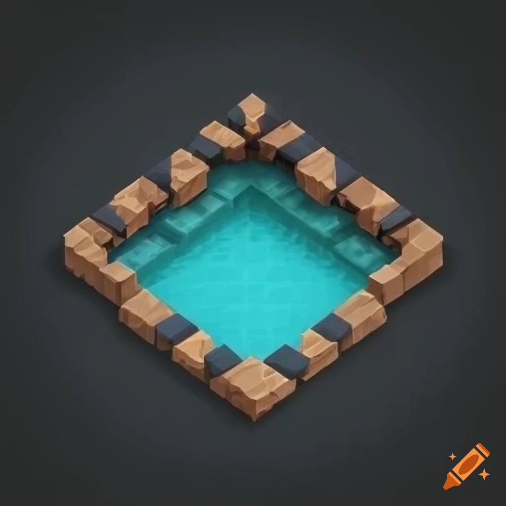 Sandstone rpg isometric mana pool tiles black background