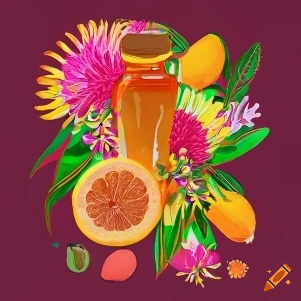 Create a vivid image that showcasing bee mexican honey derived from ...