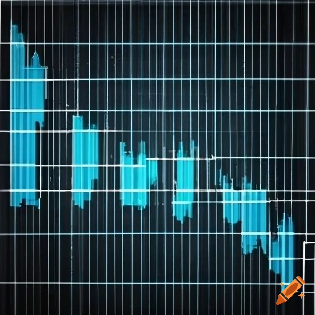 Stock market graph chart on black background. 16:9 ratio on Craiyon