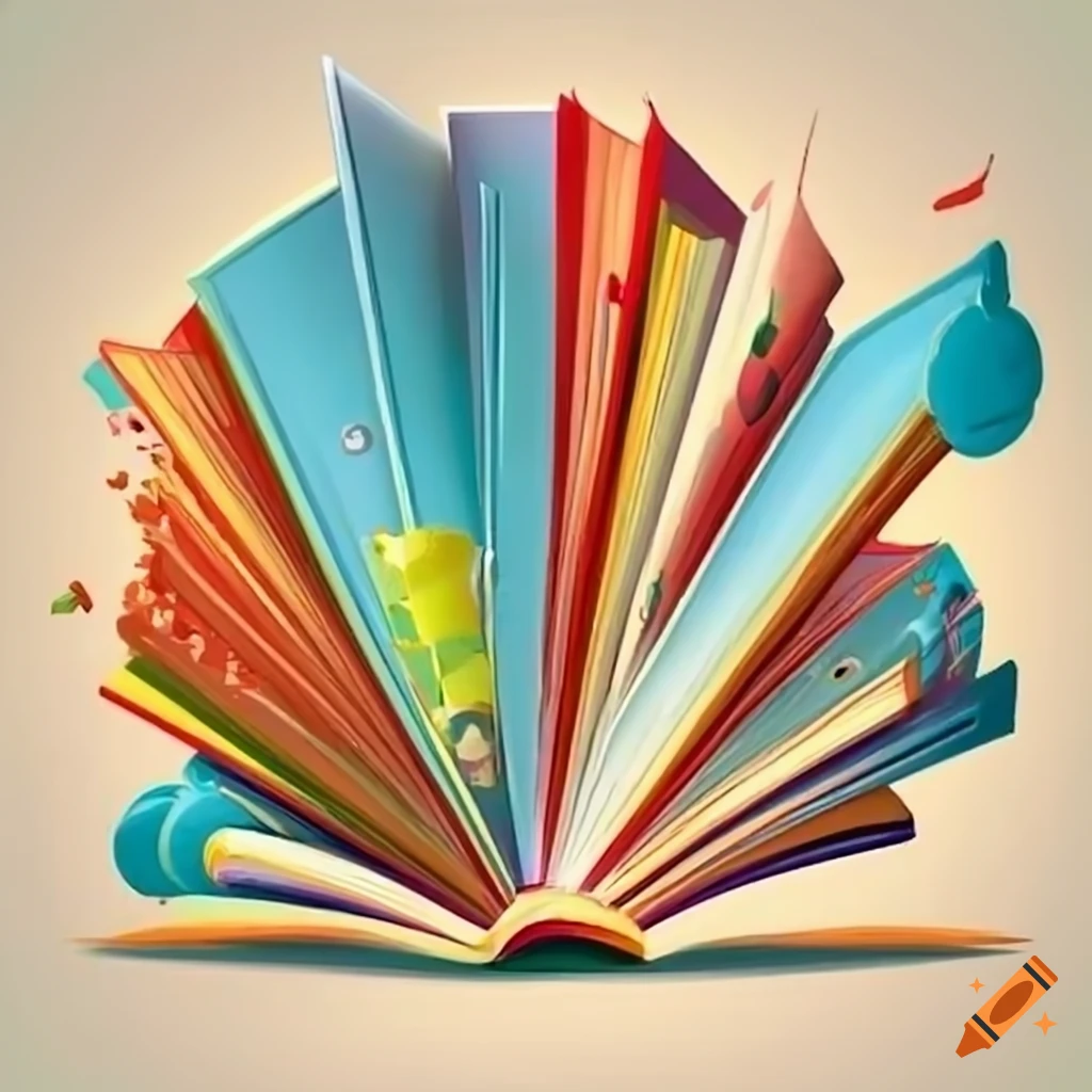 Books of all shapes and sizes cartoon