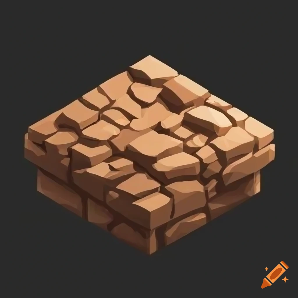 Detailed sandstone rpg isometric flat tiles black background