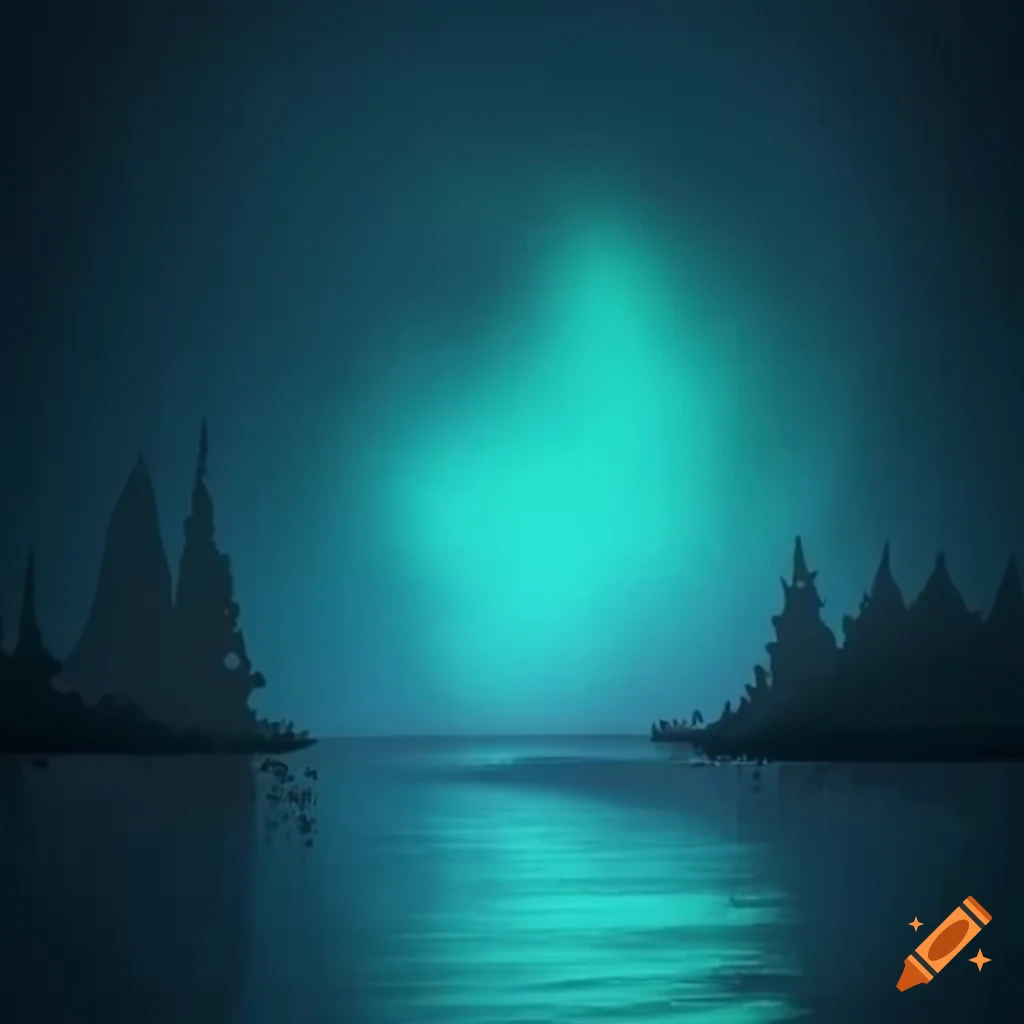 Inky water glowing background on Craiyon