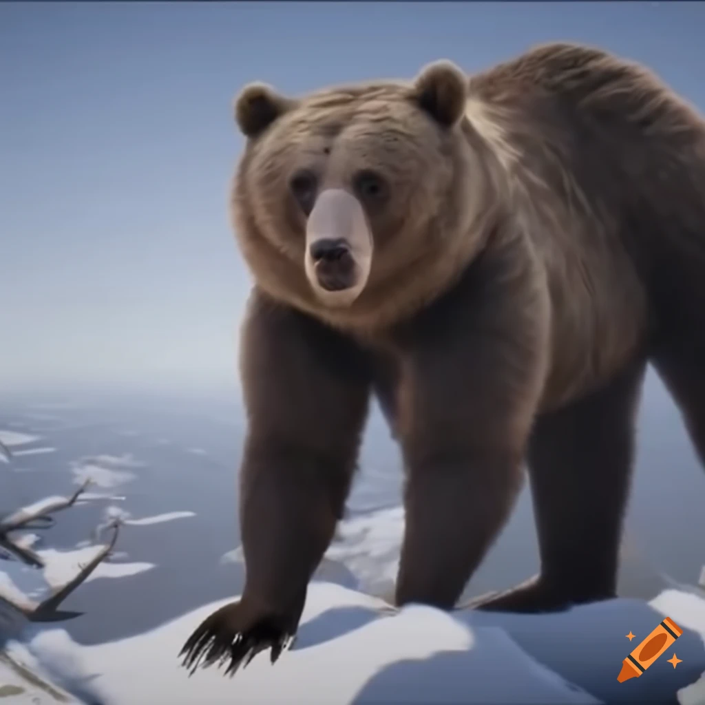 Unreal engine 5 bear in siberia on Craiyon