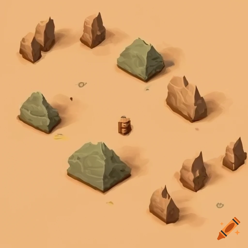 Isometric sandstone world map blank rpg game