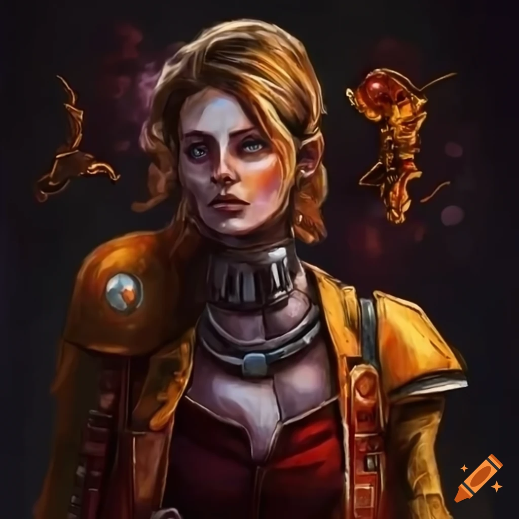 Elegant rogue trader 40k meets star wars as drawn by borderlands on Craiyon