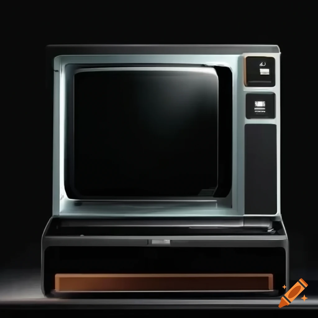 Frontal view of a combination of a television with a printer
