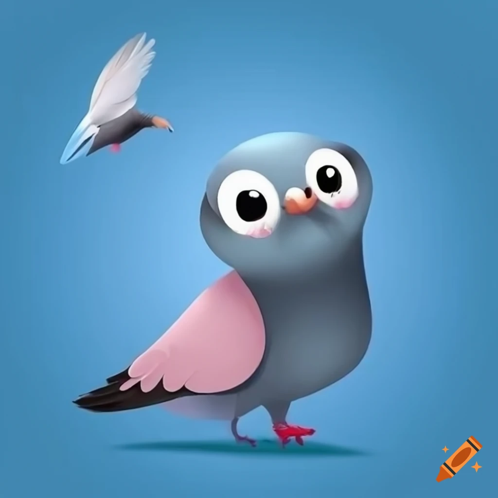 Cute animated pigeon