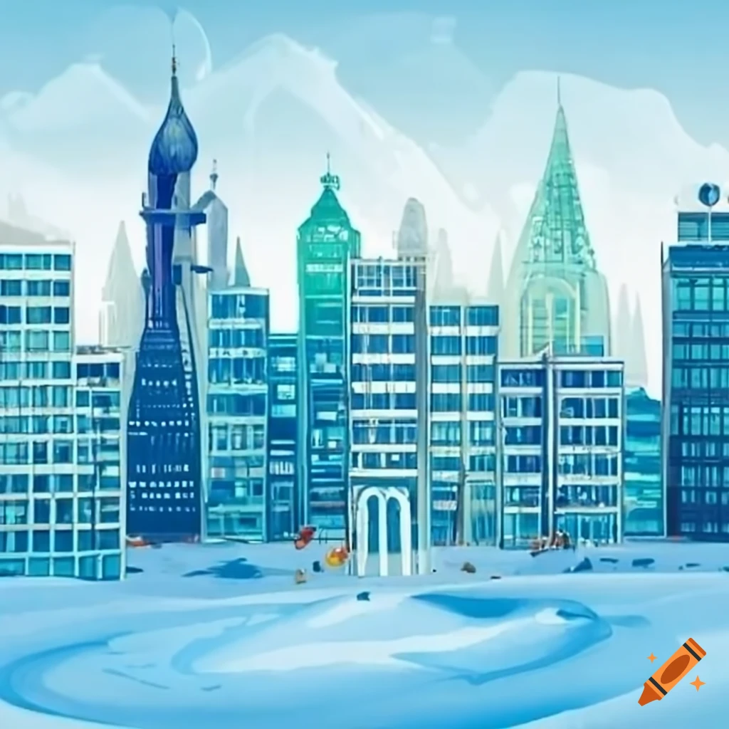 Frozen mechanical city
