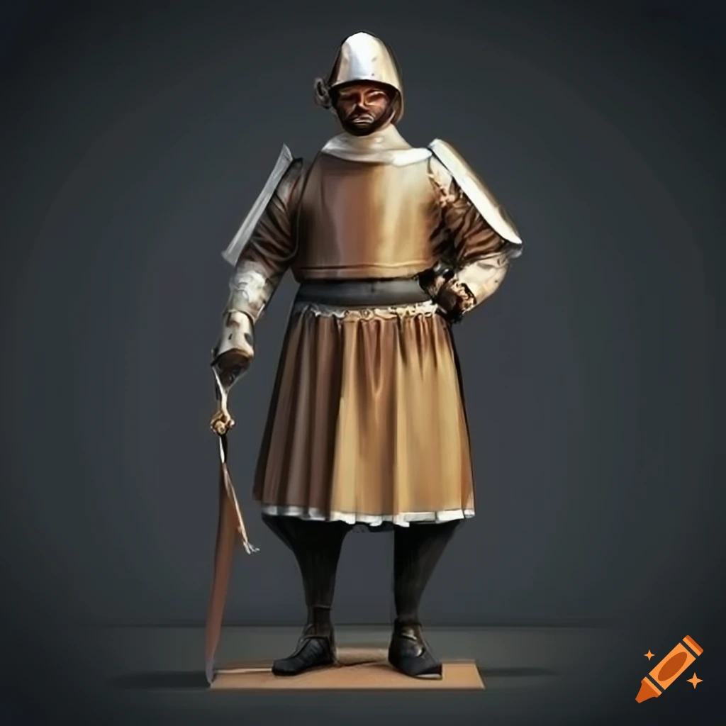 Guard man, renaissance style, in a street on Craiyon