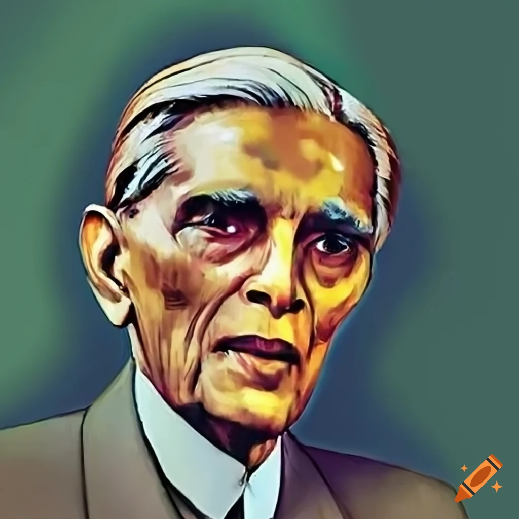 Exact portrait of quaid e azam on Craiyon