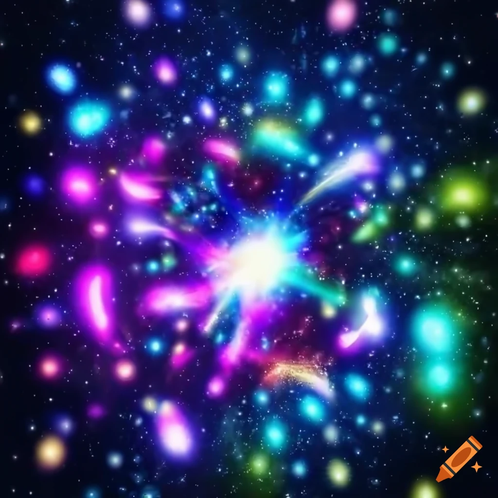 Abstract shining open stars cluster in space, abstract cosmic motion ...