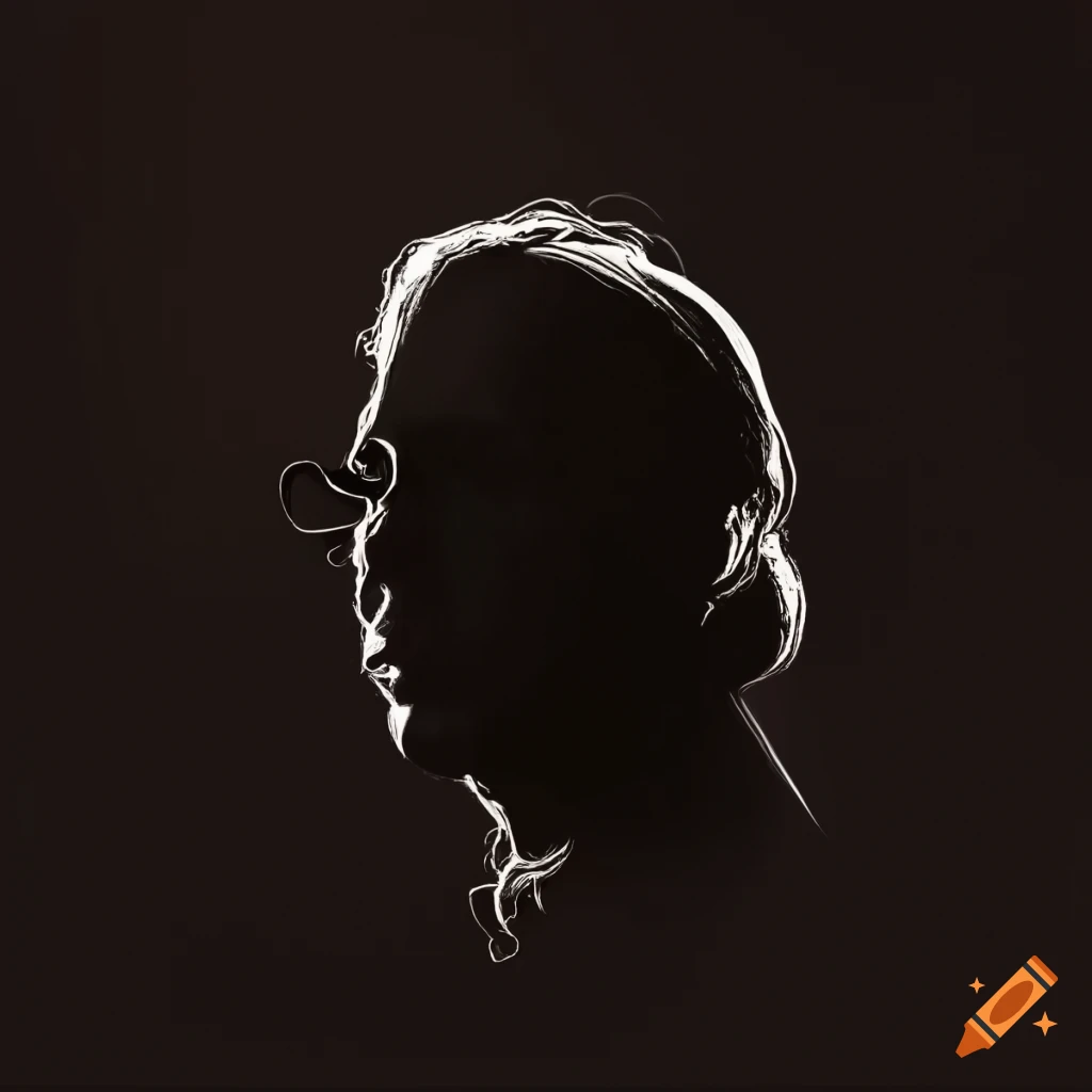 Symbol reminiscent of biography - silhouette portrait