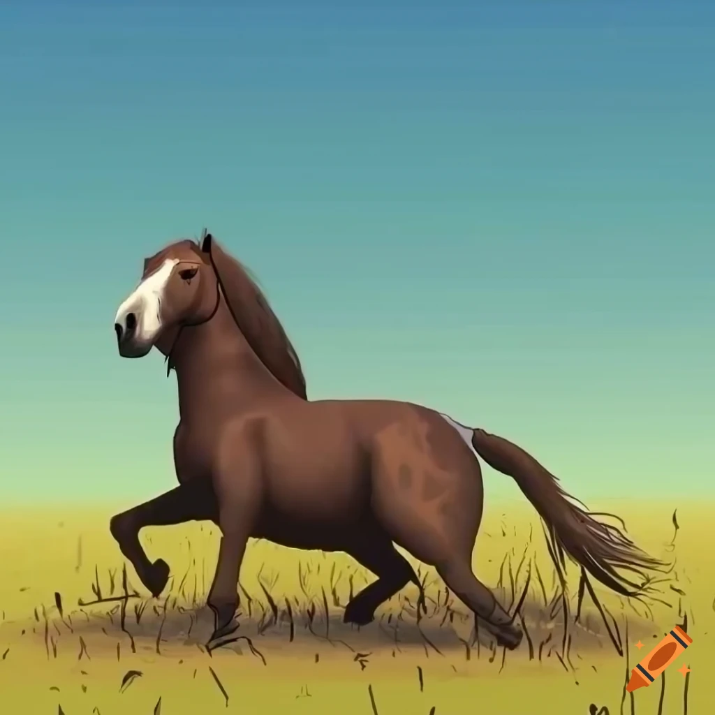2d animation semi-realistic 2d horse sinking in deep mud in a peat bog ...