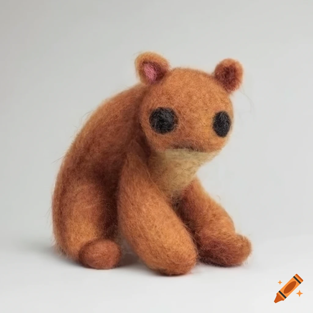 Felted wool jungle creatures with a jungle background on Craiyon