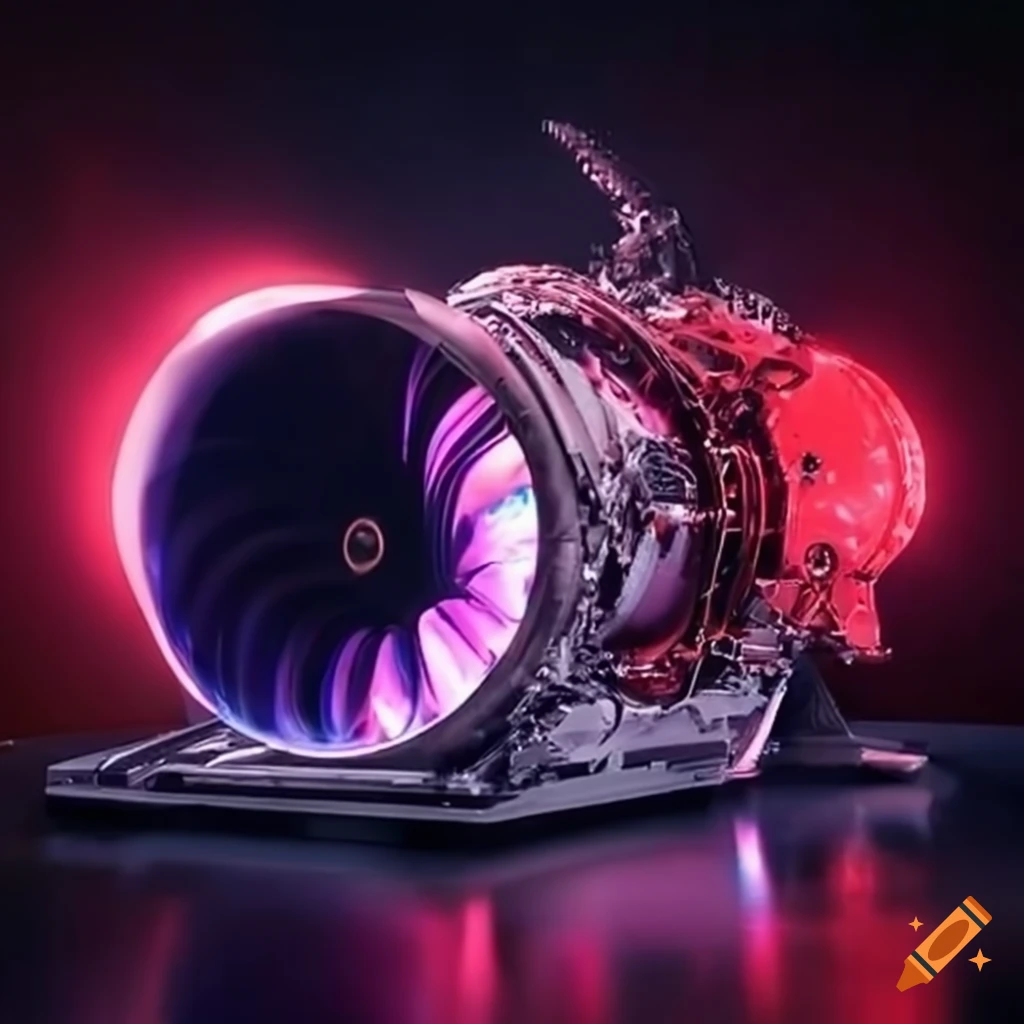 Pc case that looks like a jet engine on Craiyon