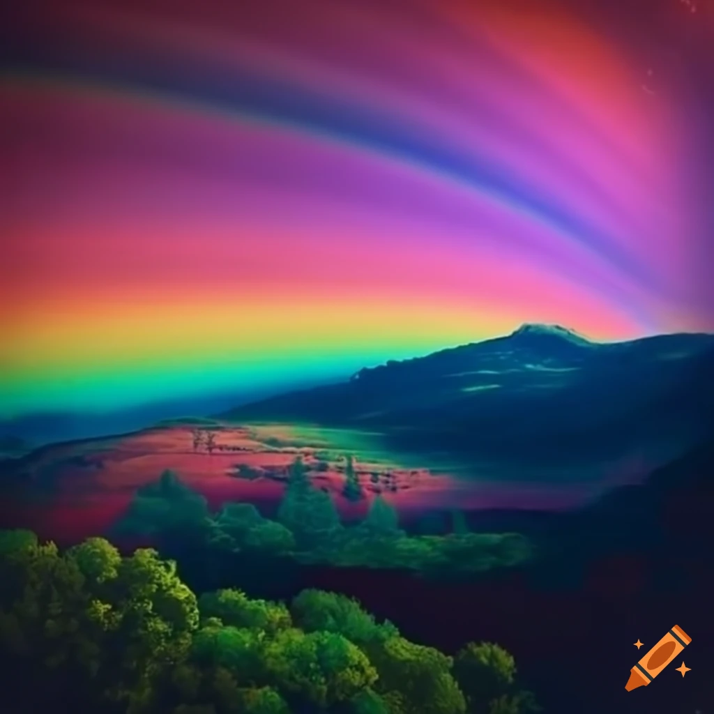 Rainbow landscape on Craiyon