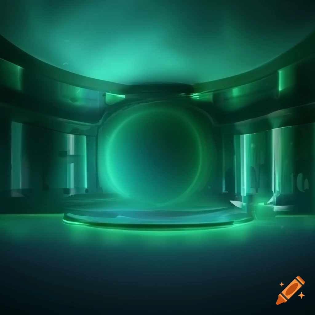 Dark green futuristic laboratory background scenery on Craiyon