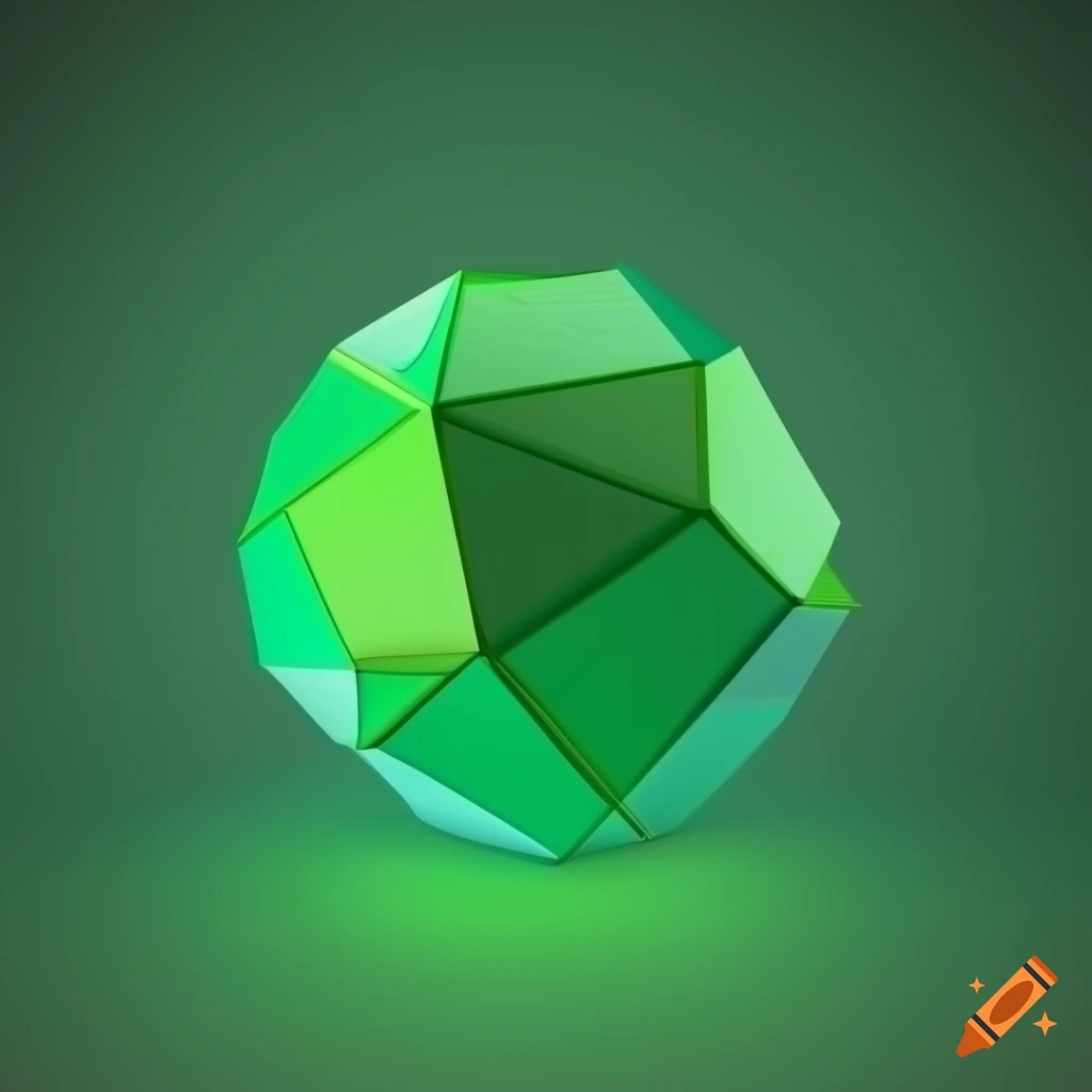 3d gradient green vertex figure on Craiyon