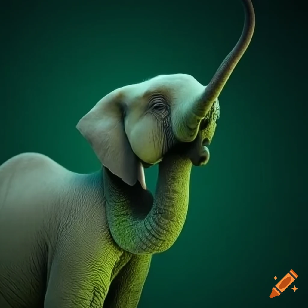 Green elephant on Craiyon