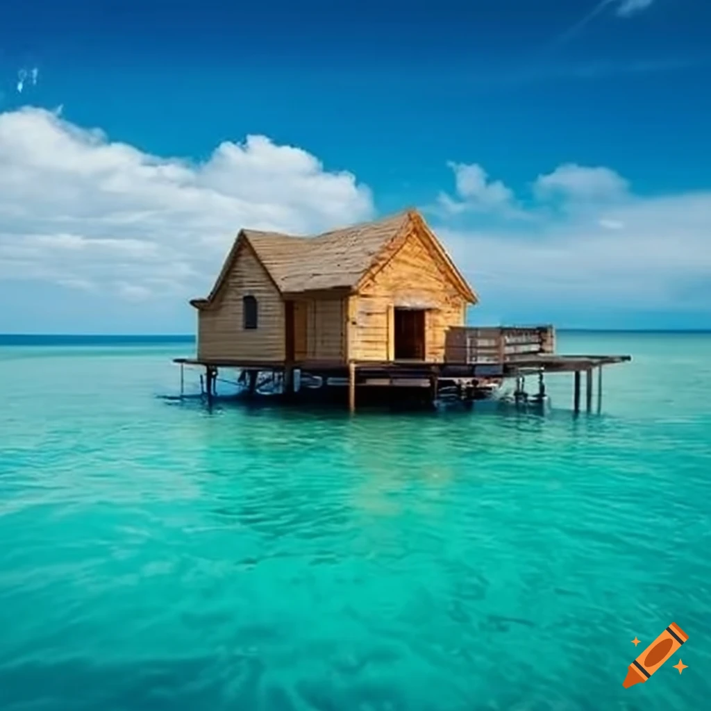 Island hut on Craiyon