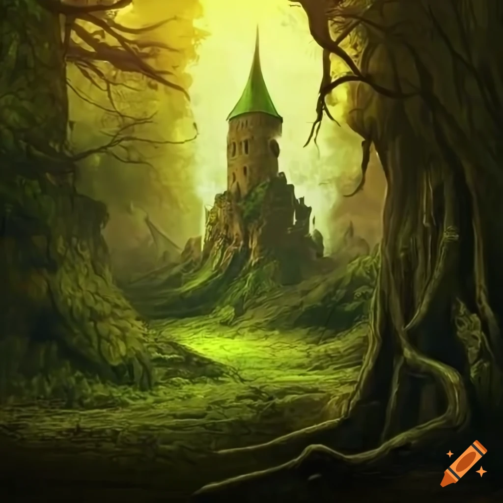 Castle in the forest fantasy on Craiyon