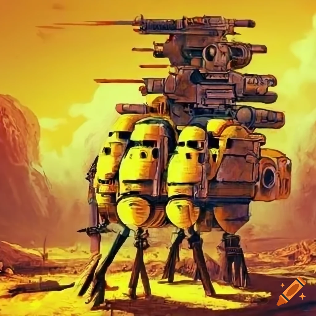60s sci fi yellow artillery art