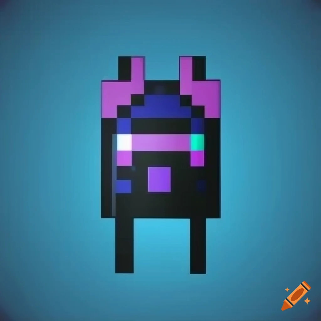 Space invader face pixel abstract ROBOT blue white SIMPLE BACKGROUND on ...