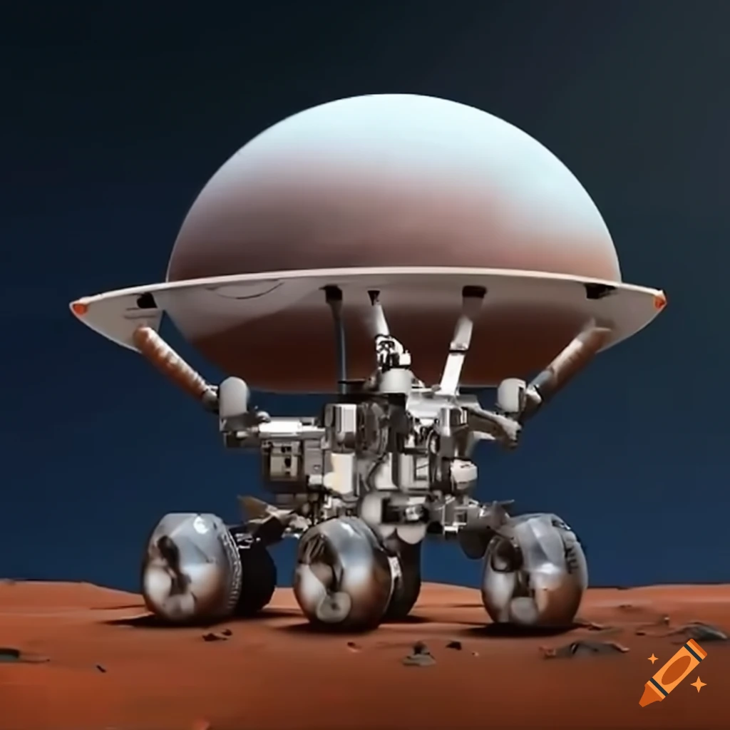 A mars drone carrying a rover with an antenna that is bigger than the ...
