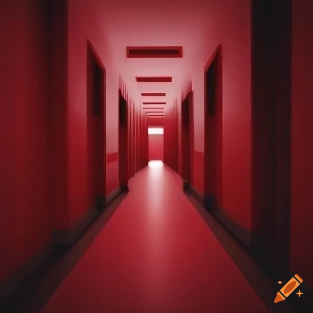 Red hospital hallway