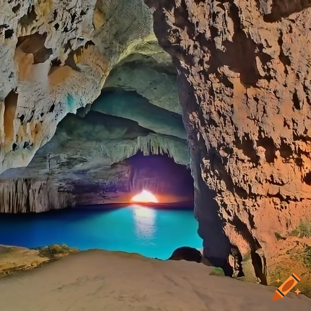 A magical Blue Cave experience during sunset, where the cave's blue ...