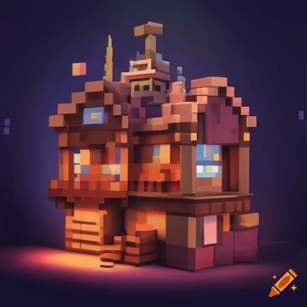 Minecraft whimsical factory on Craiyon