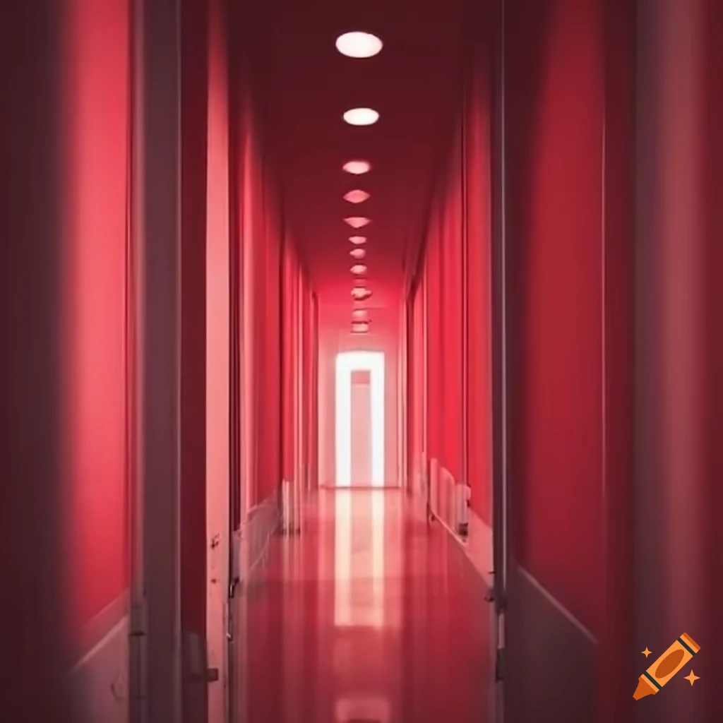 Red hospital hallway