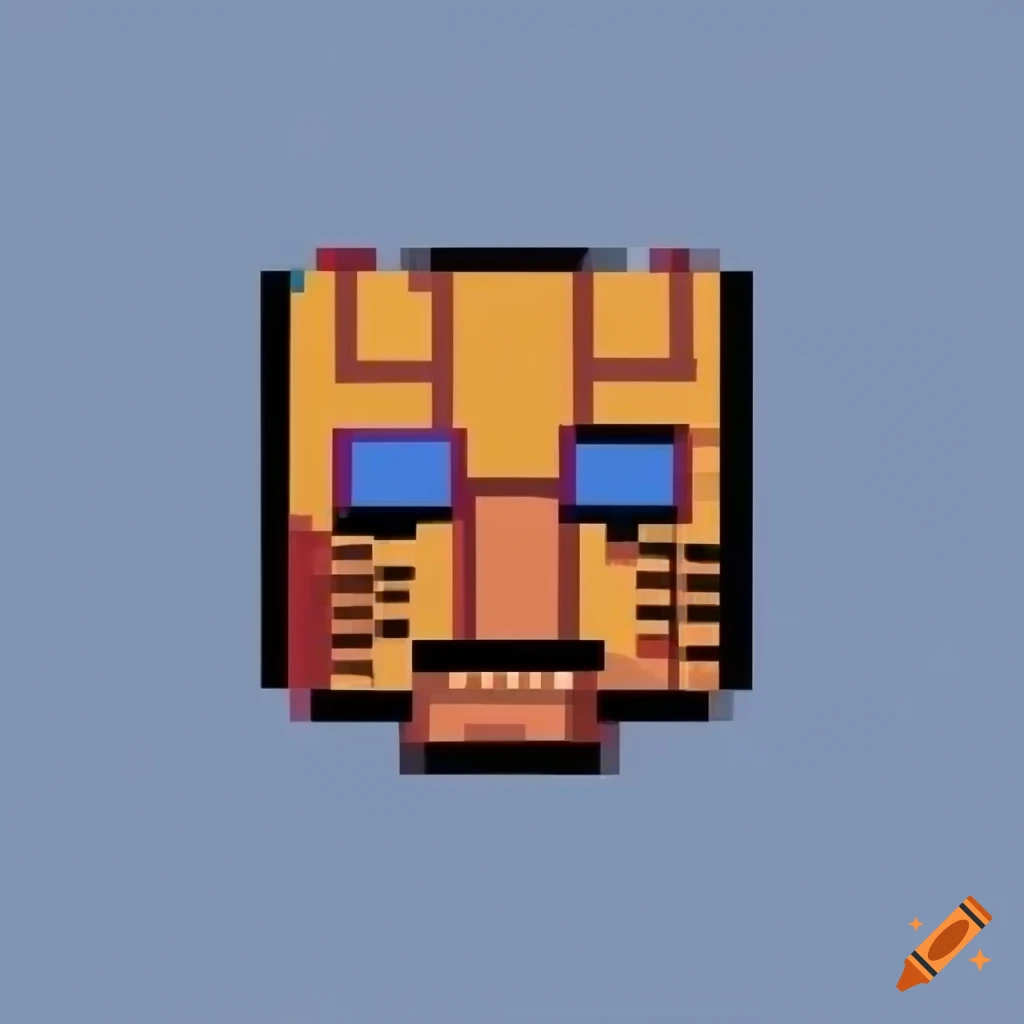 Space invader face pixel basquiat ROBOT SIMPLE BACKGROUND on Craiyon