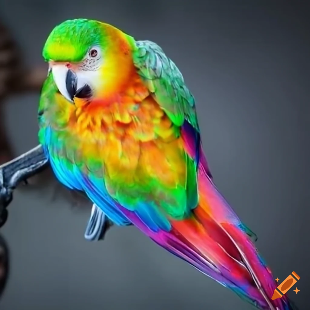 Immerse yourself in the enchanting world of a hyper-realistic parrot ...