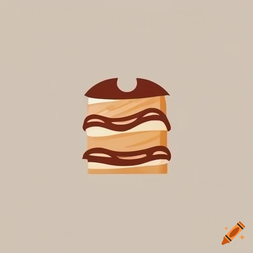 Simplistic logo design of a smore on Craiyon