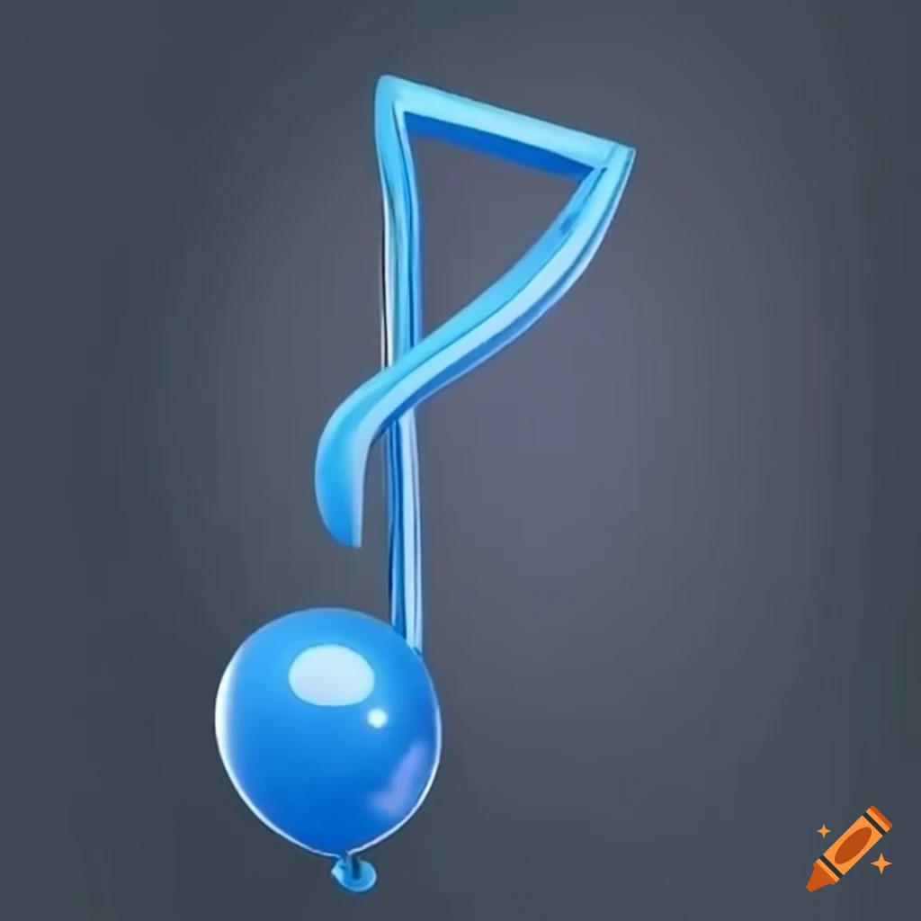 Musical note with balloon for a body on Craiyon