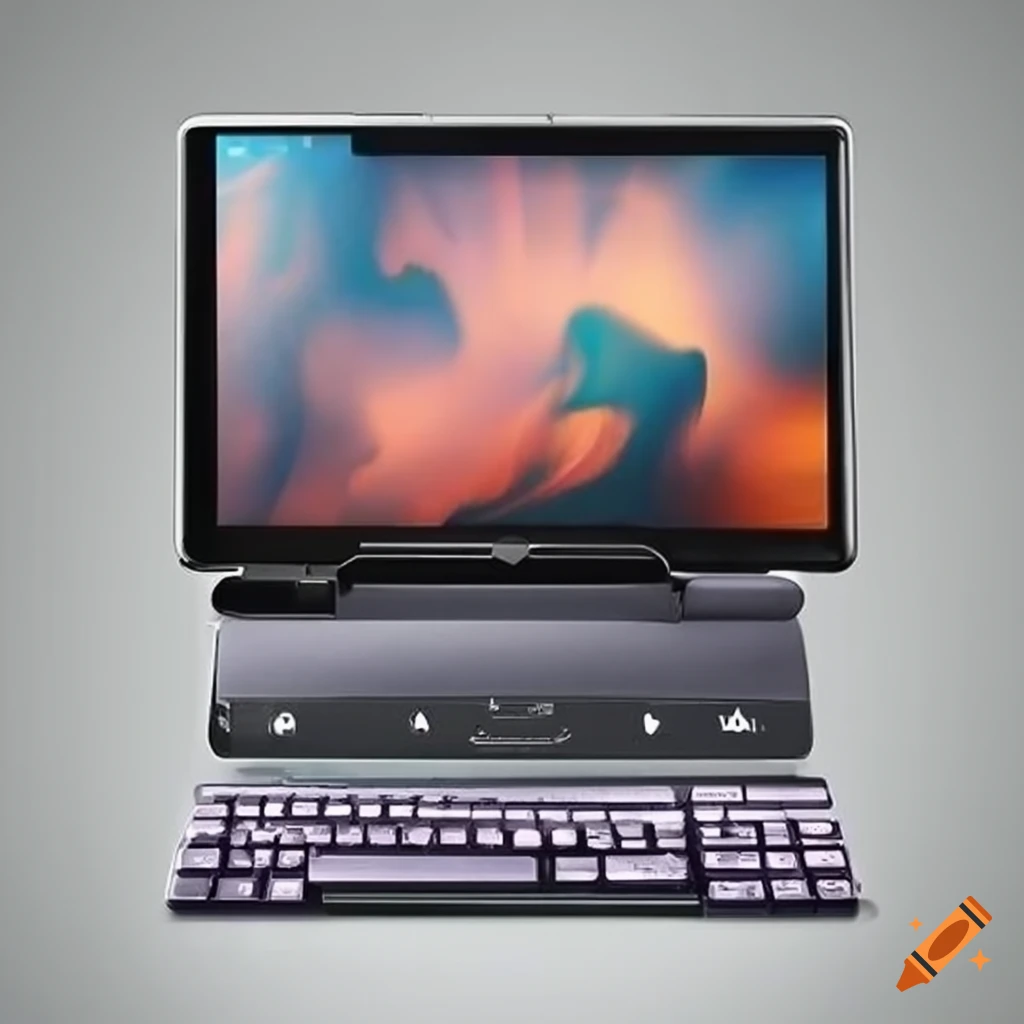 Computer screen plus keyboard on Craiyon