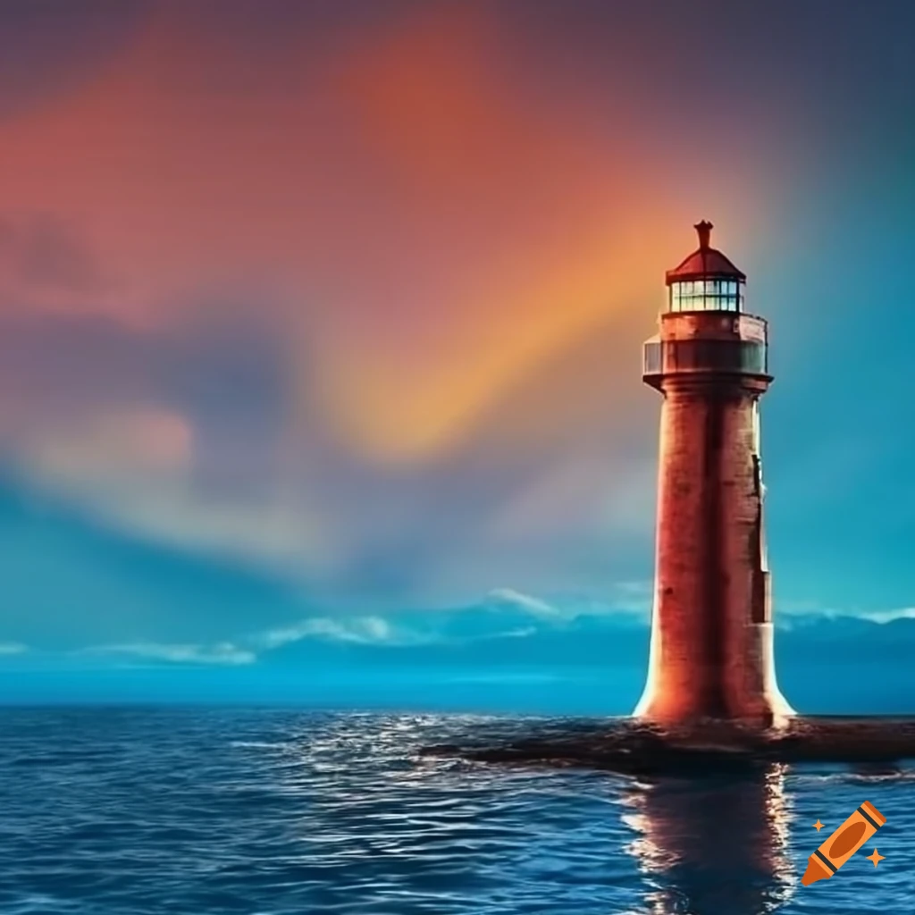 Random modern art piece of a lighthouse on Craiyon