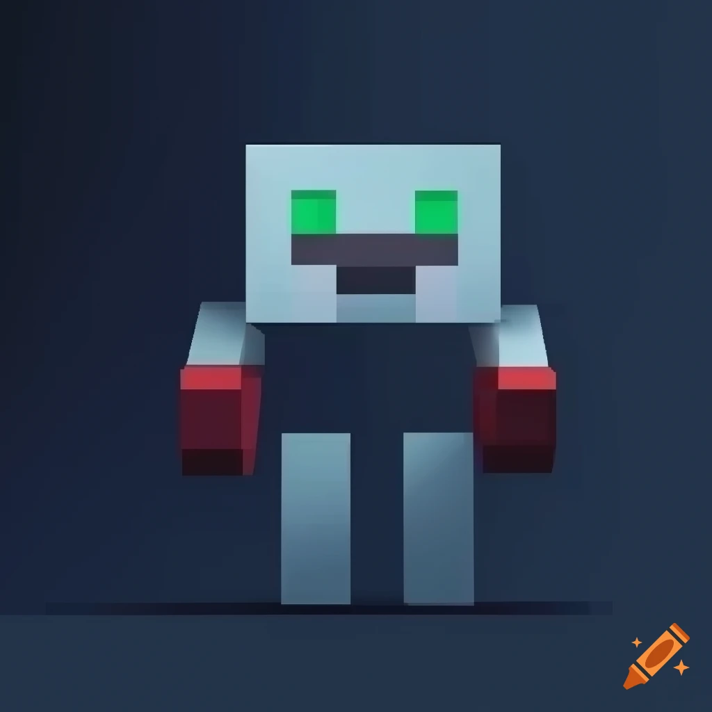 Space invader MINECRAFT ROBOT PIXLE SIMPLE BACKGROUND on Craiyon