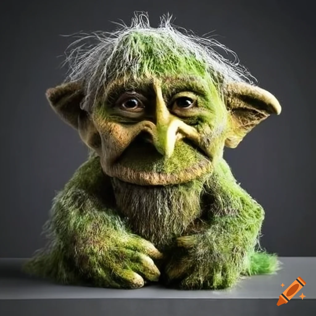 Norwegian troll made of moss on Craiyon